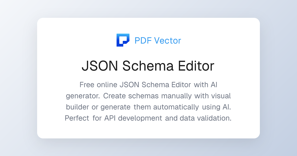 JSON Schema Editor